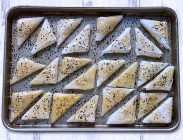 Greek Tiropitakia-Cheese Triangles with Bacon & Gruyère - The Greek Foodie