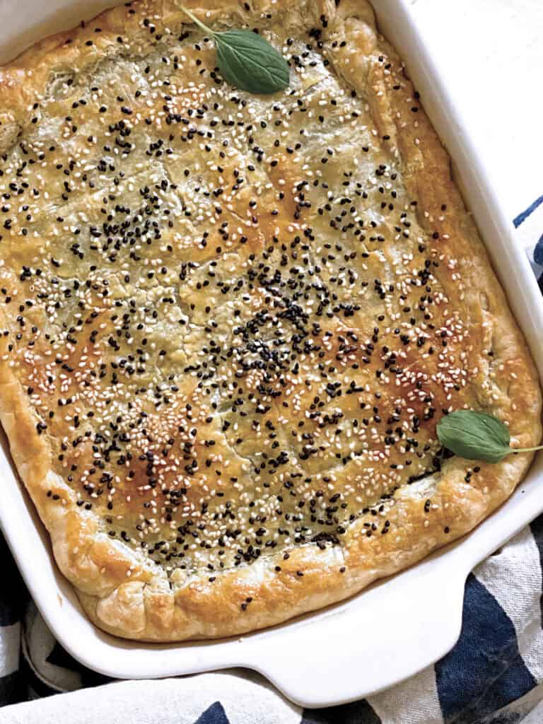 Greek Savory Pie with Greens and Feta - Hortopita - The Greek Foodie