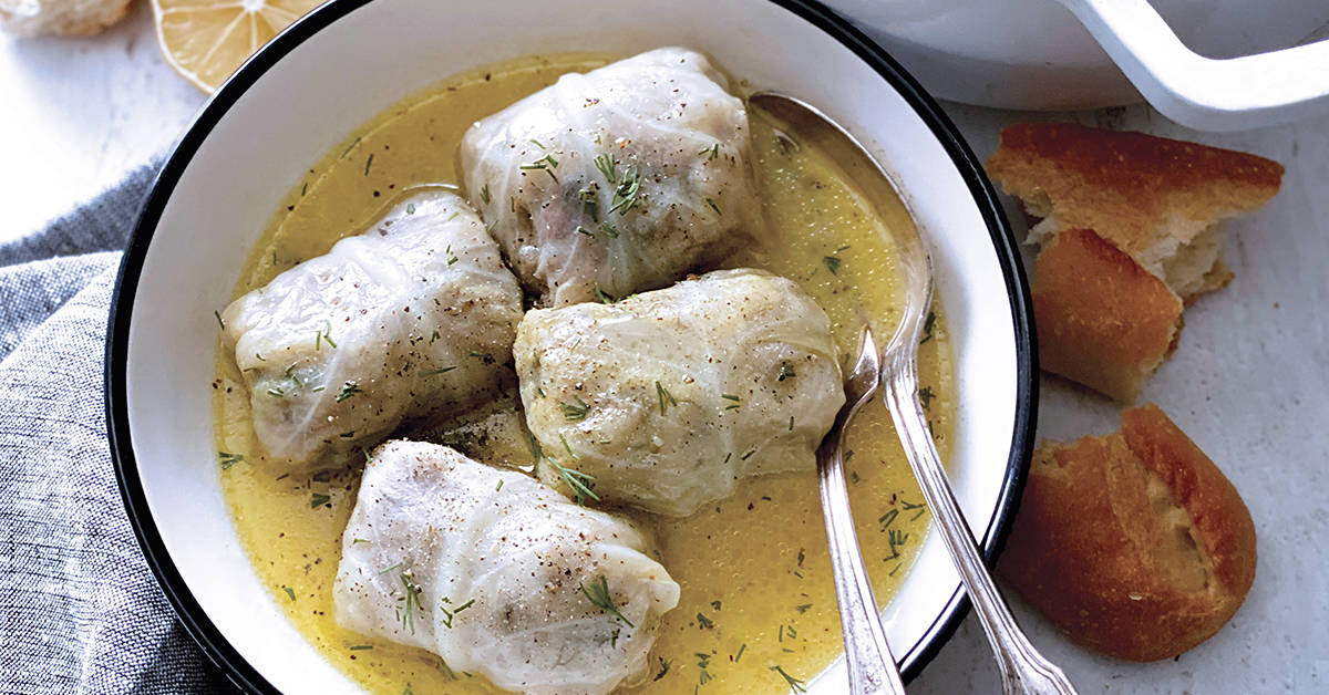 Greek Stuffed Cabbage Rolls - Lahanodolmades Avgolemono - The Greek Foodie