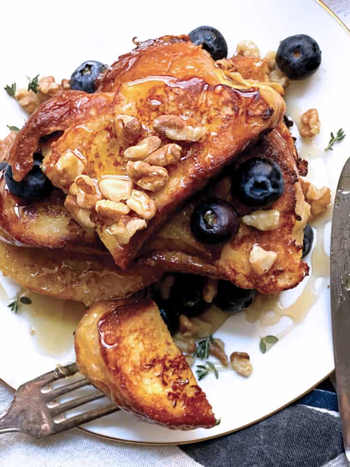 Brioche French Toast with Tsoureki - The Greek Foodie