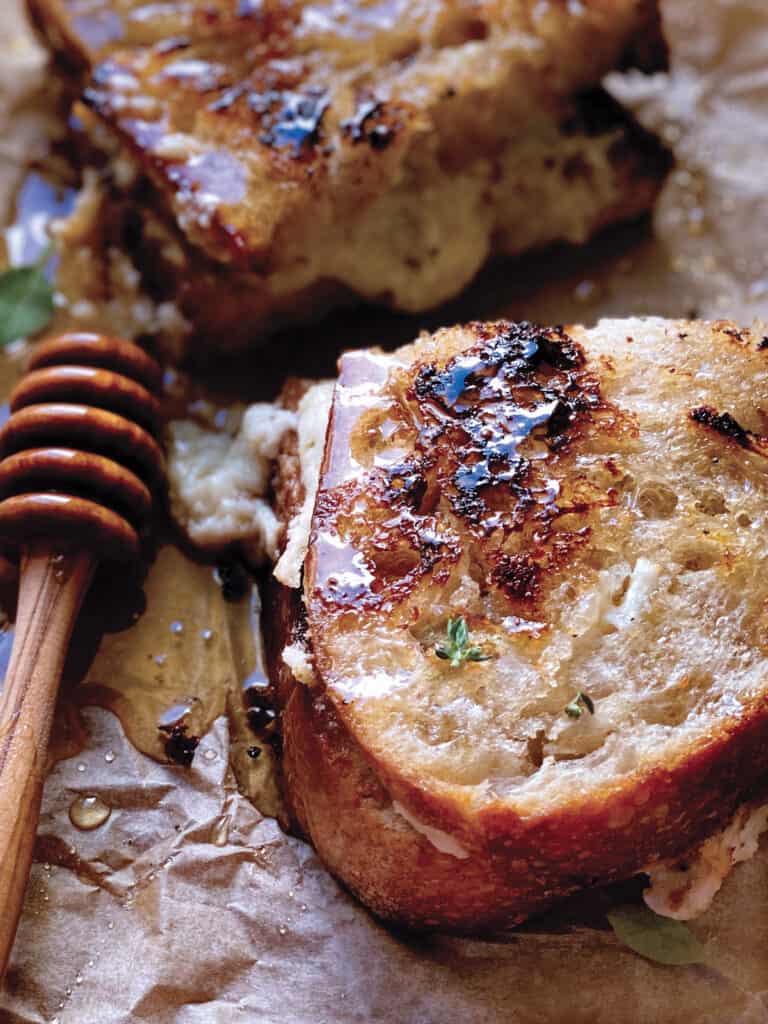 Feta Grilled Cheese With Thyme Honey - The Greek Foodie