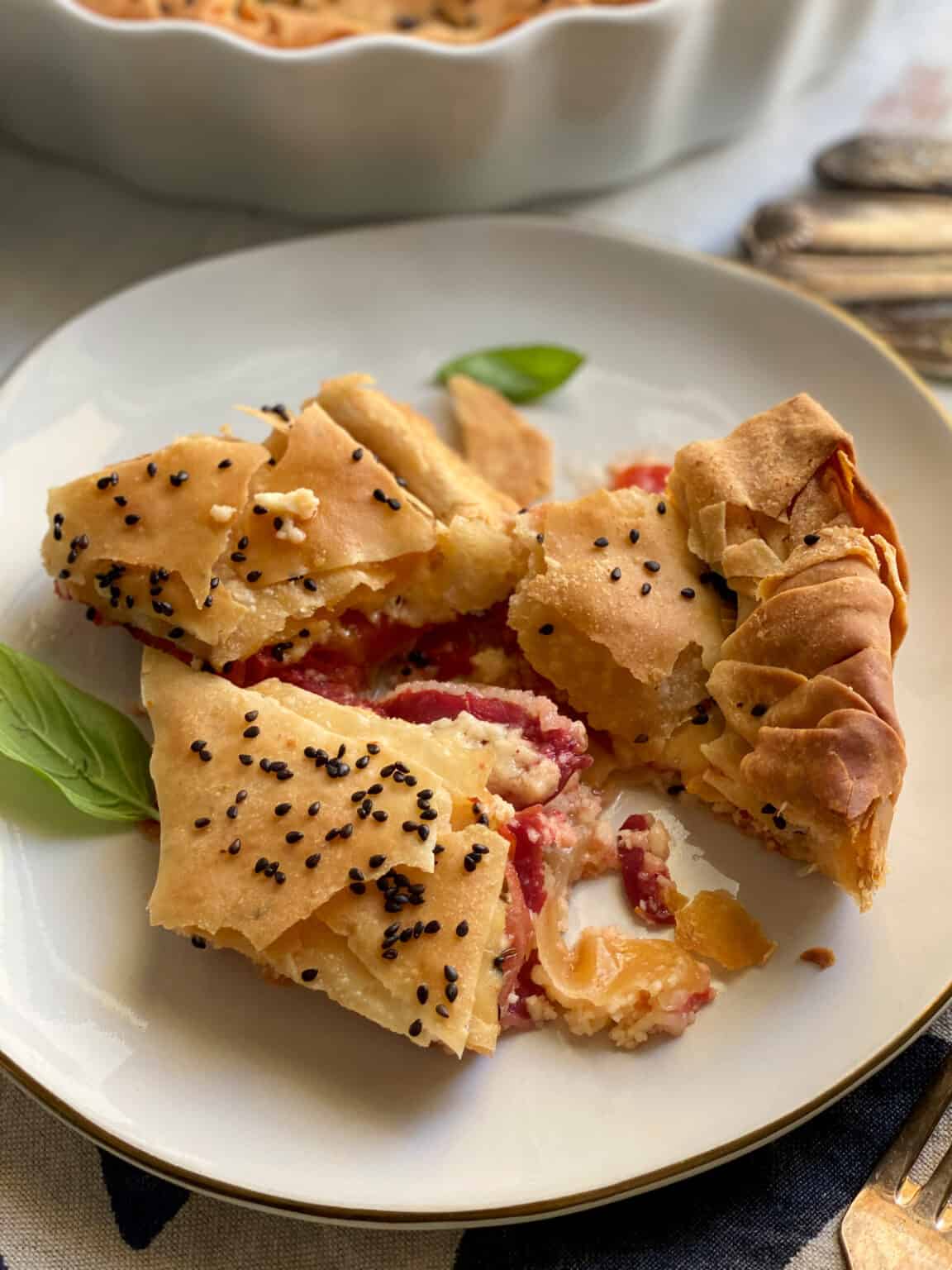 Kasseri Cheese Pie With Pastourma - Pita Caesarias - The Greek Foodie