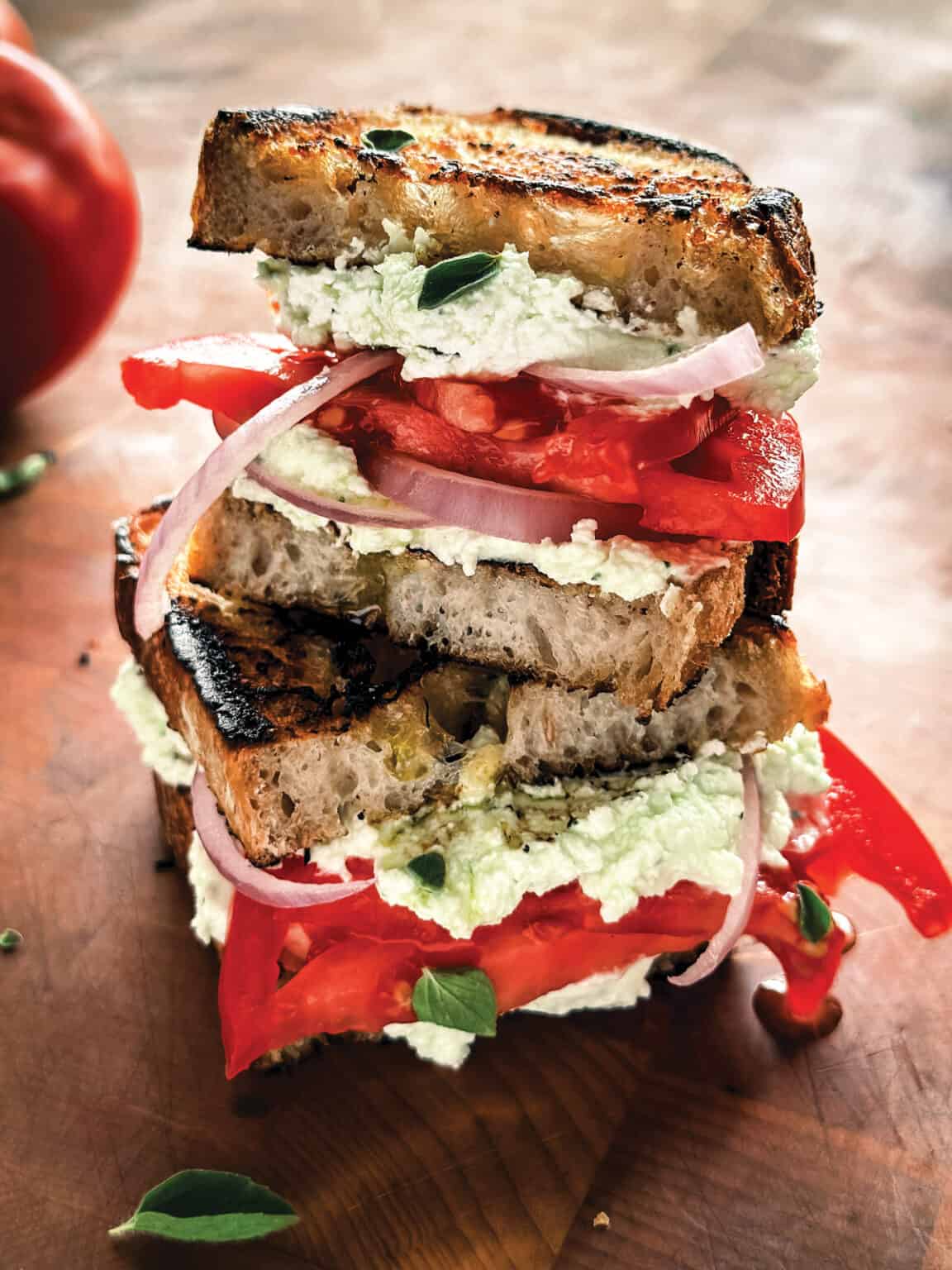 Greek Tomato Sandwich With Feta - The Greek Foodie