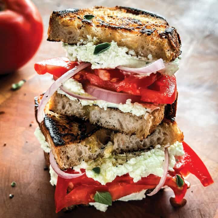 Greek Tomato Sandwich With Feta - The Greek Foodie