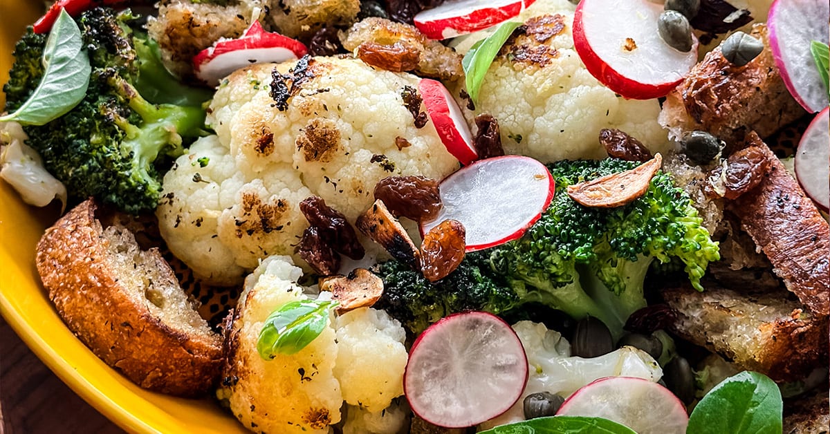 Broccoli Cauliflower Salad - The Greek Foodie