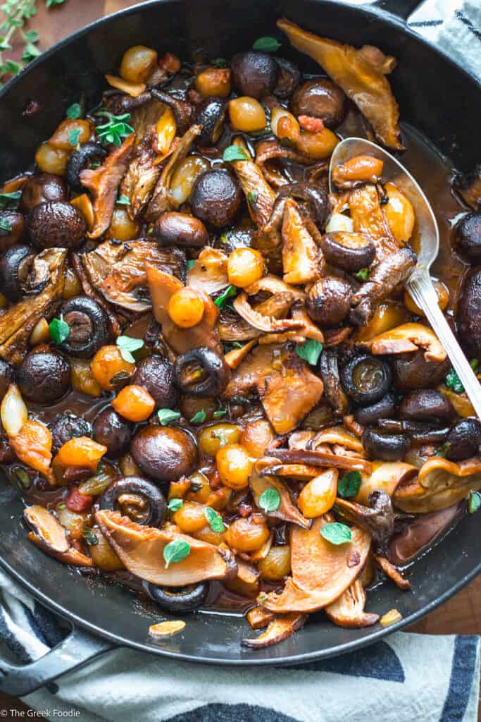 Mushroom Stew-Manitaria Stifado - The Greek Foodie