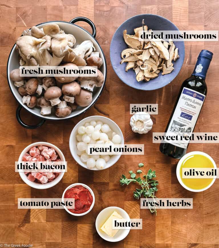 Mushroom Stew-Manitaria Stifado - The Greek Foodie