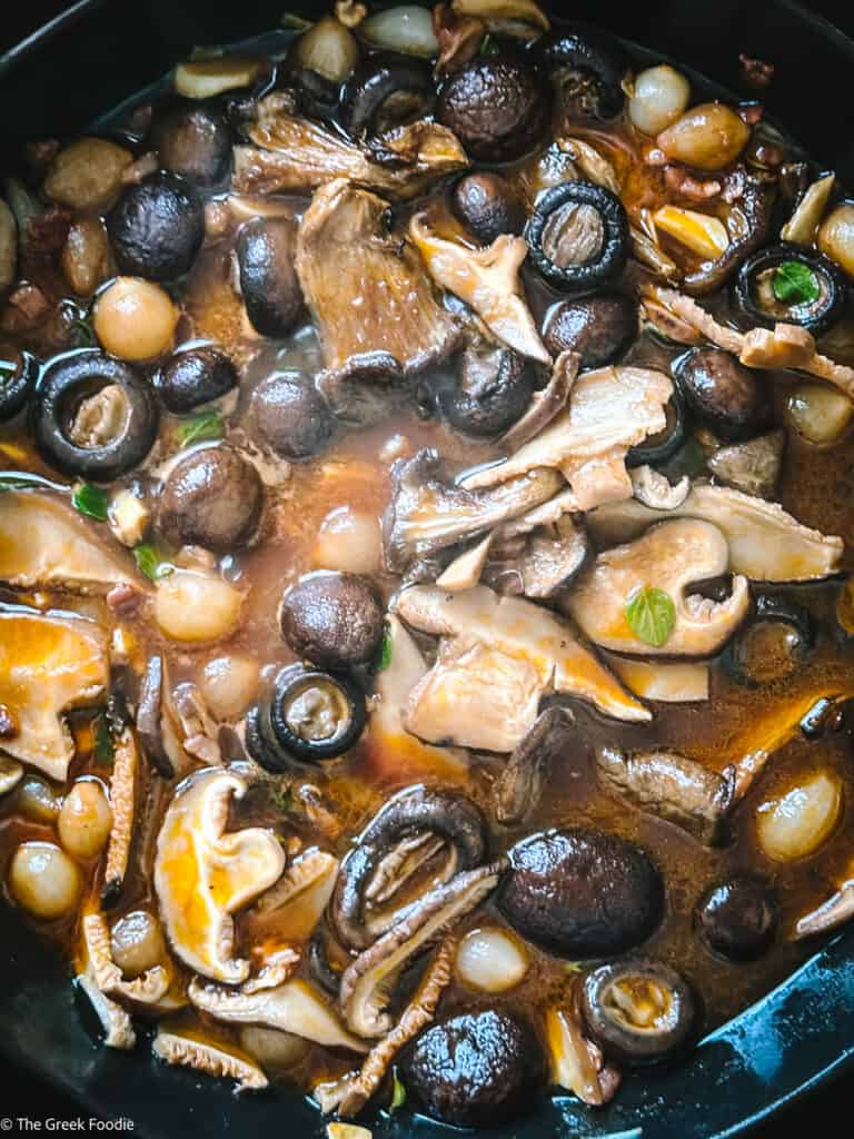 Mushroom Stew-Manitaria Stifado - The Greek Foodie