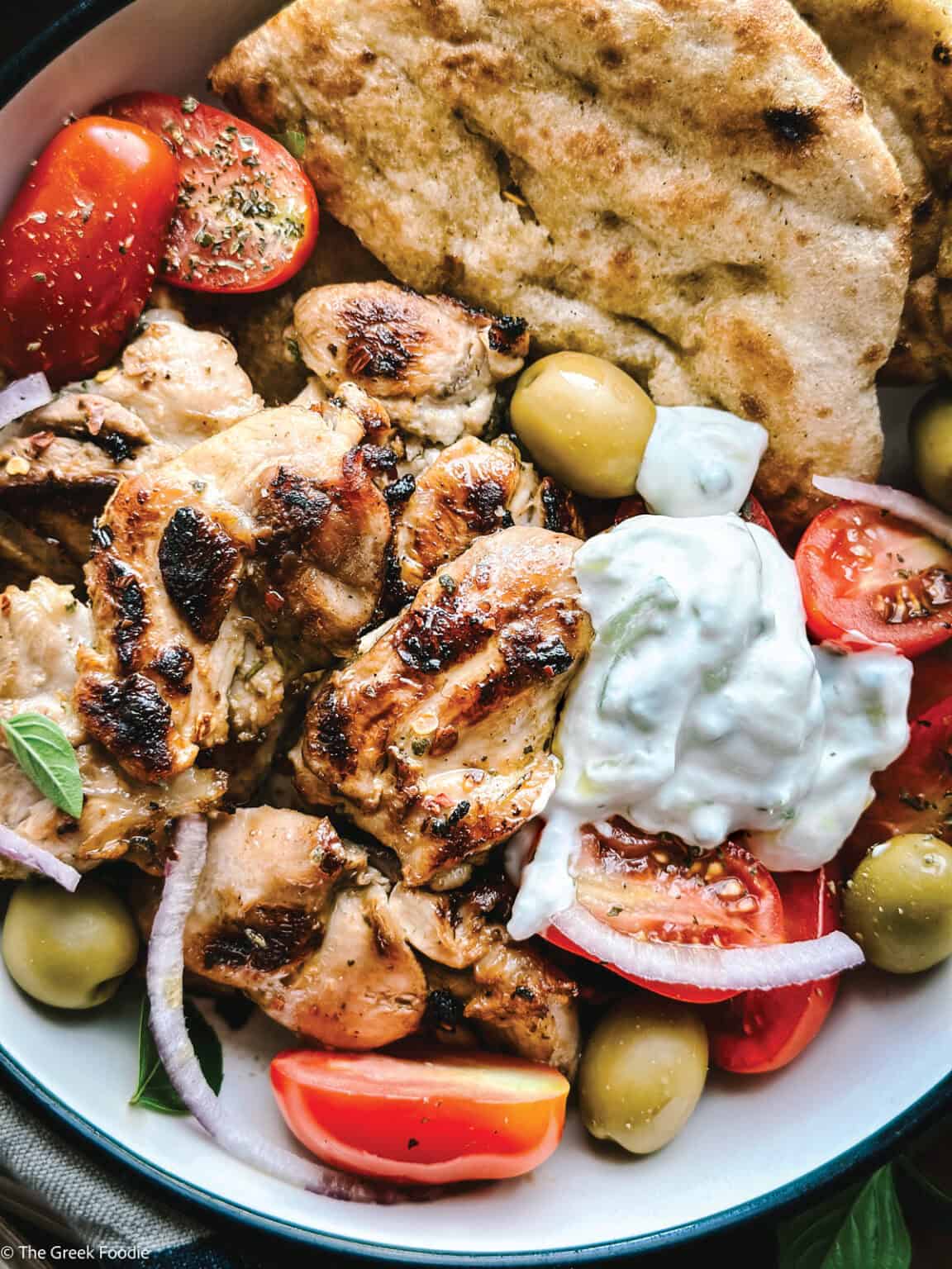 Tzatziki Chicken Bowls - The Greek Foodie