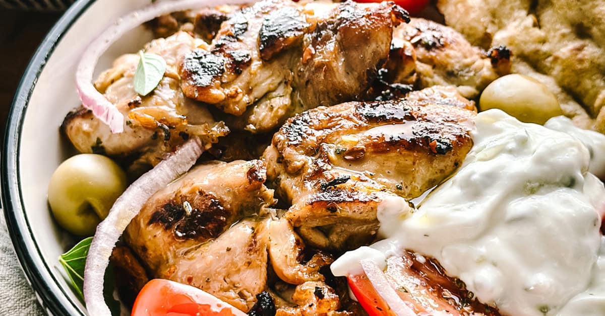 Tzatziki Chicken Bowls - The Greek Foodie