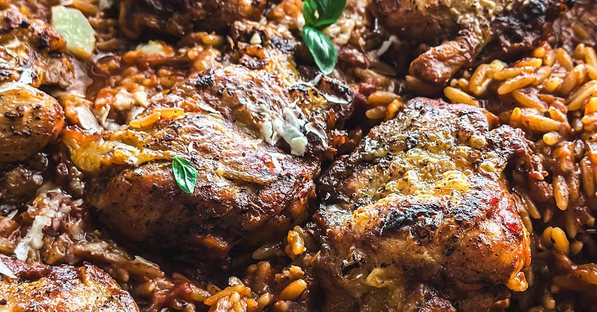 Greek Chicken Orzo-Youvetsi Kotopoulo - The Greek Foodie