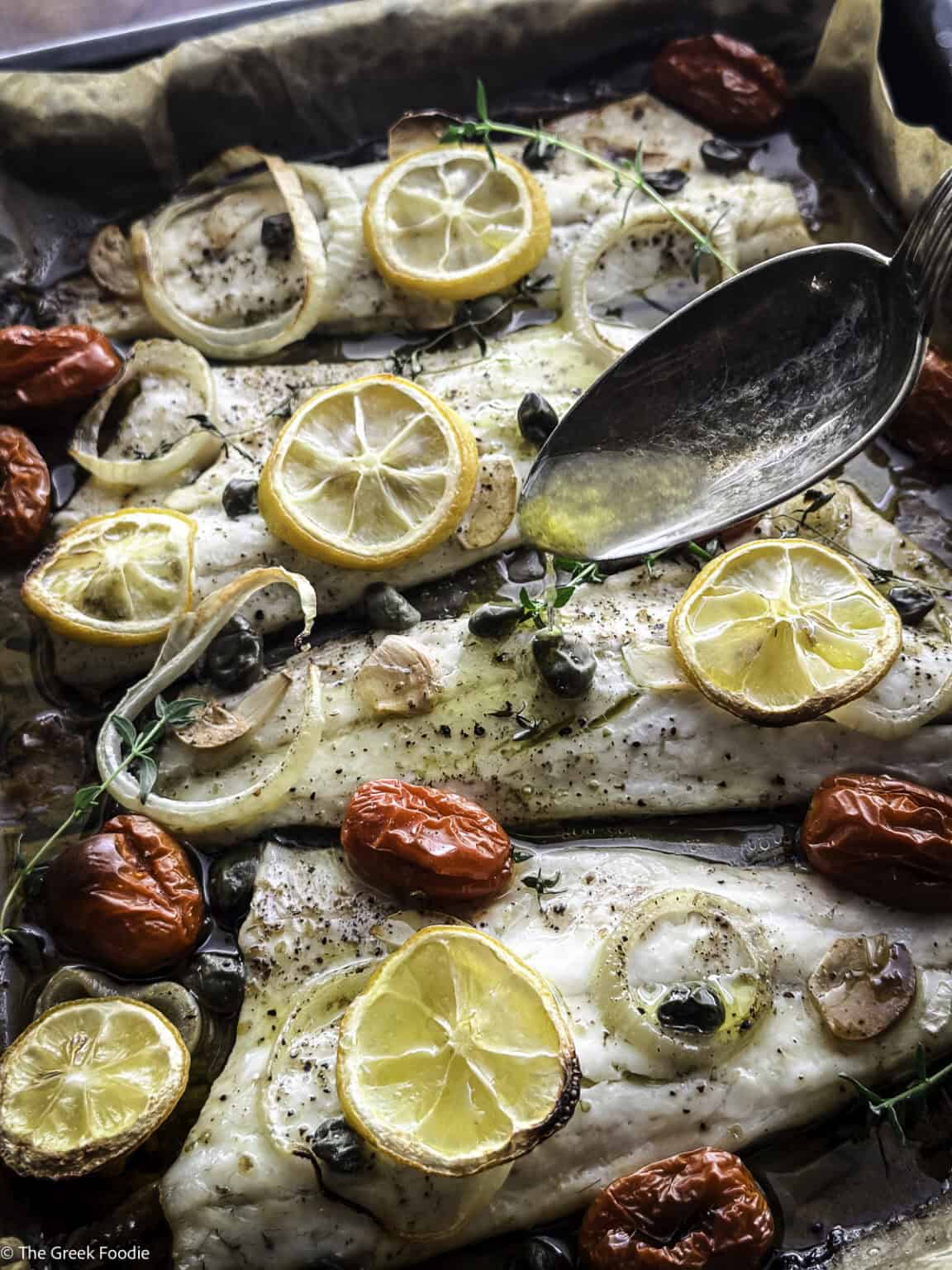 Roasted Branzino Fillets Recipe- Greek Lemon & Garlic - The Greek Foodie