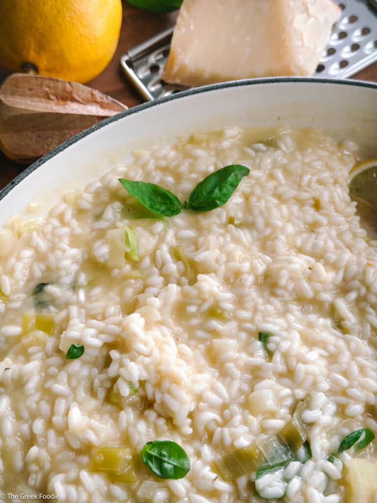 Creamy Lemon Herb Risotto Recipe With Parmesan - The Greek Foodie