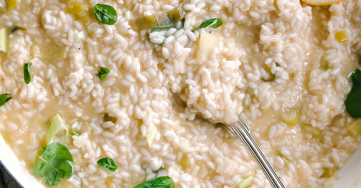 Creamy Lemon Herb Risotto Recipe With Parmesan - The Greek Foodie