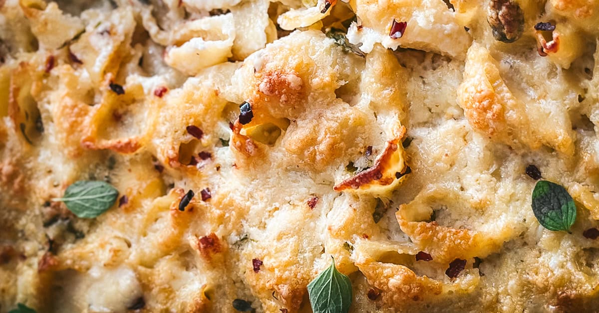 Greek Mac and Cheese with Feta and Graviera (Baked)